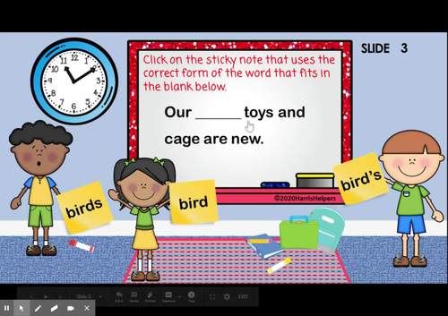 Possessive Nouns Practice for 2nd and 3rd Grade ELA by Harris Helpers