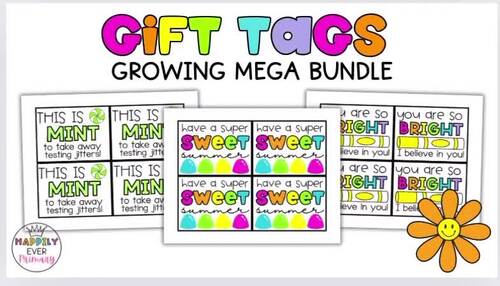 Student Treat Gift Tags Growing Bundle by Happily Ever Primary Resources