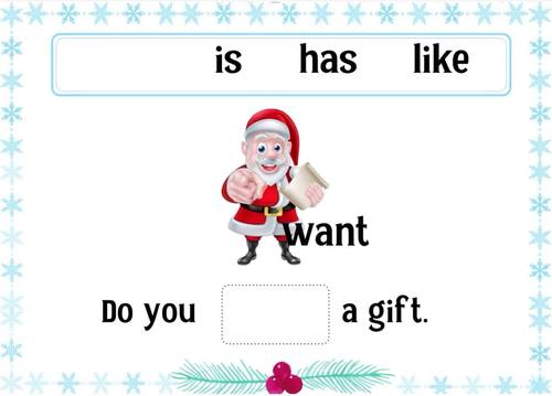 Christmas Sentence Building | 12 Sentence Completion Boom Cards | TPT