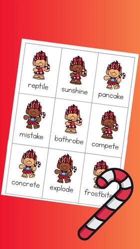 December Christmas Winter Multisyllable Silent E Center Games Worksheets