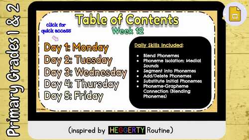 Phonological and Phonemic Awareness Heggerty Weeks 9-12 Yellow Book Bundle