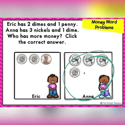Money Word Problems BOOM™ Cards 2.MD.8 by The Rocket Resource | TPT