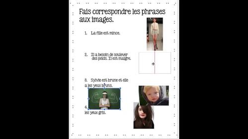 French Adjectives Les adjectifs Google Drive Activities Distance Learning