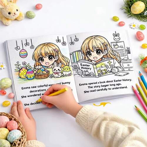 The History of Easter Coloring Storybook, Easter Storytelling, Spring ...