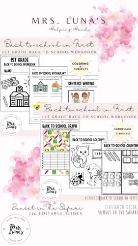 1st Grade Back to School Workbook | ELA, Math, Science, Art | TPT