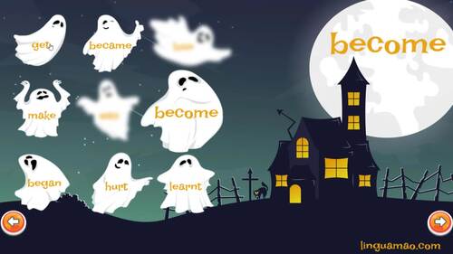 Irregular Verbs. Interactive quiz. Halloween by Linguamao ESL | TPT