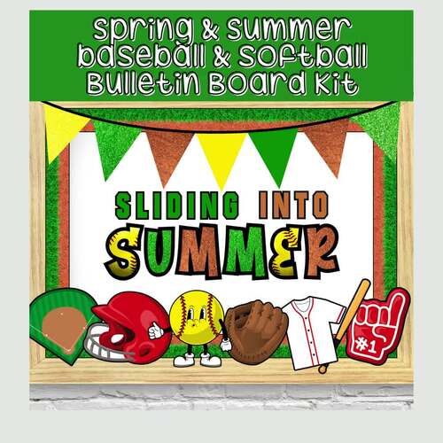Spring and Summer Baseball and Softball Theme Bulletin Board Kit Bundle