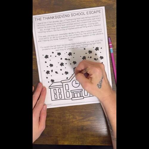 Algebra 1 Thanksgiving Self Checking Printable Escape Room | No Prep