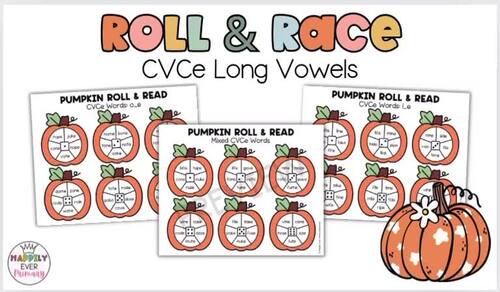Fall Roll & Read Fluency Practice Games | Long Vowel CVCe | TPT