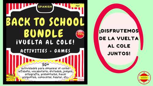 Spanish Back to school Bundle alphabet, icebreaker activities & games