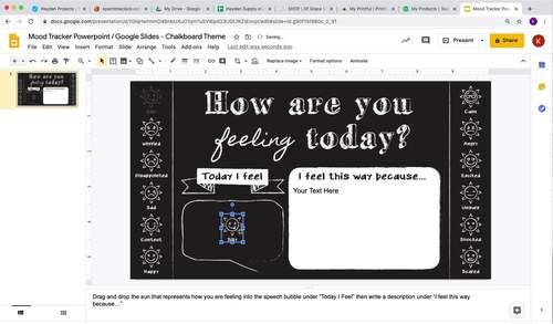 Mood Tracker Powerpoint _ Google Slides - Chalkboard Theme by OG Littles