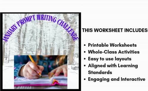 JANUARY PROMPT WRITING CHALLENGE by Learnwith Ease | TPT