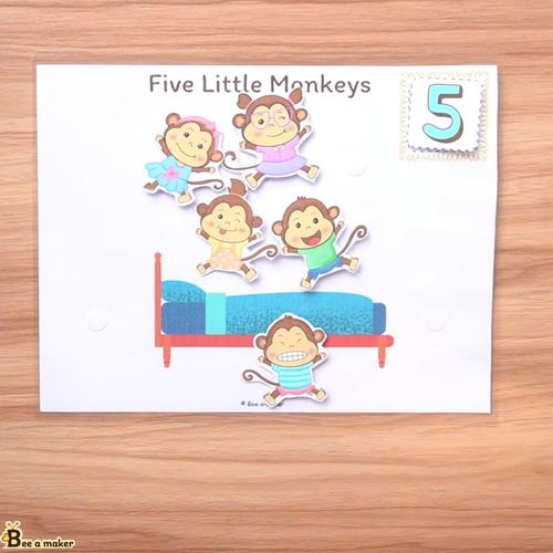 Five little monkeys interactive busy book activity by Bee a maker