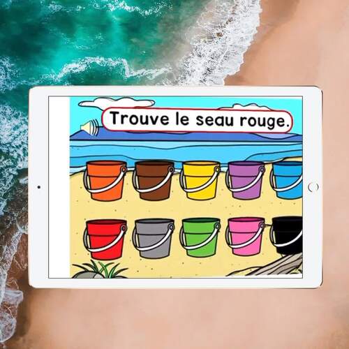 Trouve la couleur ROUGE avec audio | Cartes Boom | La plage | TPT