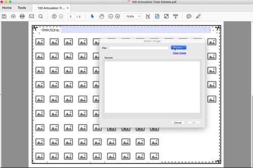 Articulation Activities - 100 Trials for Articulation & Apraxia - EDITABLE