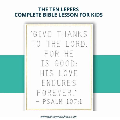 Thankfulness Bible Lesson for Kids | Ten Lepers 52p Activity Pack- Luke ...
