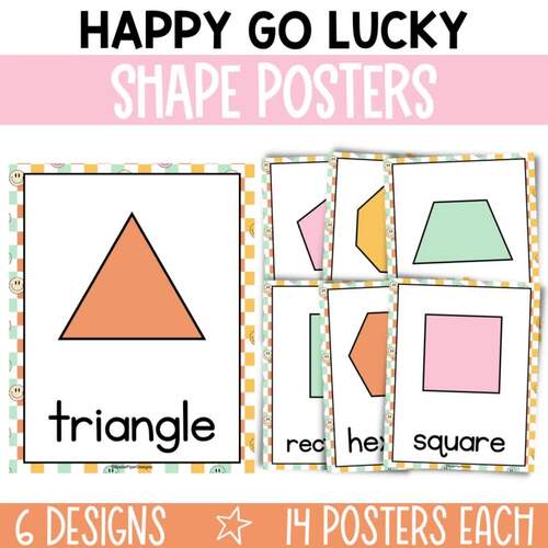 Retro Shape Posters / 2D Shape Posters Display / Geometry Posters Math ...