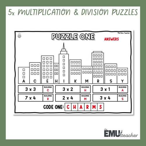 Easter Multiplication & Division Escape Room Arrays Strategies Problem ...