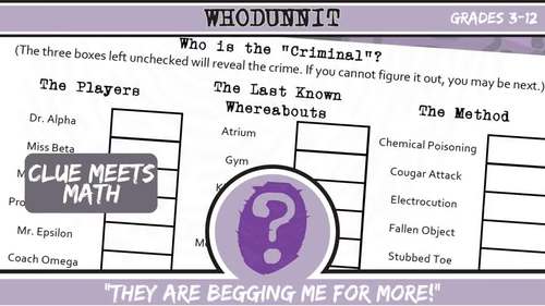 Multistep Inequalities (ELEM) Whodunnit Activity - Printable & Digital Game