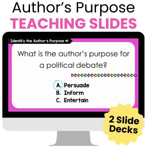 Author's Purpose Teaching Slides and Printable Guided Notes by Jennifer ...