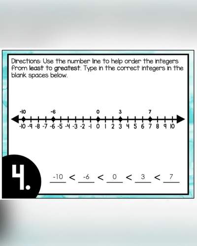 Compare and Order Integers and Rational Numbers Digital Activities 6.NS.7