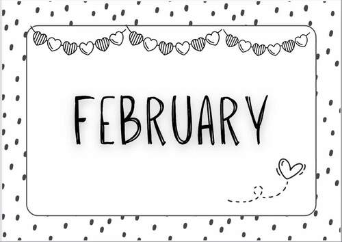 Months of the Year Labels in Black & White Cursive + Primary Fonts