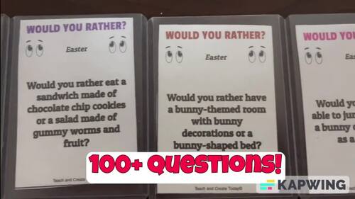 Would You Rather Cards Easter 100+ Conversation Questions - Social Skills