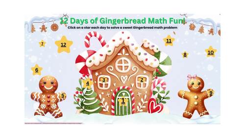 Editable 12 Days of Gingerbread Math Story Problems with Clickable ...