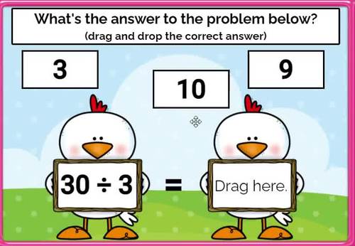 Boom Cards - Drag & Drop Division Math Facts (1's - 6's) - 30 Card Set