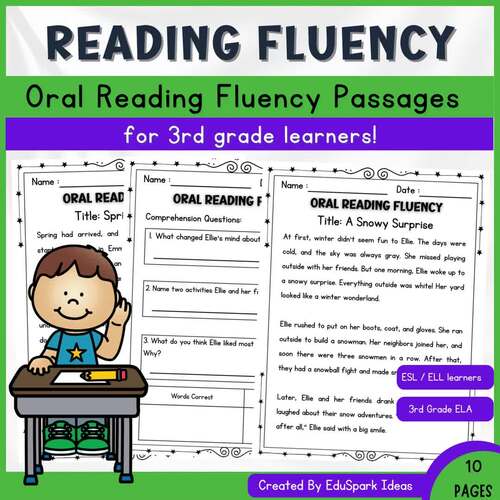 3rd Grade | Oral Reading Fluency Passages with Comprehension Questions ...