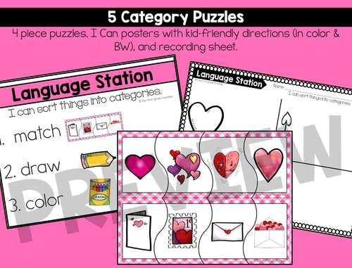 February Language Centers for Kindergarten | TpT