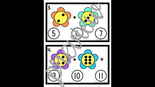 Spring Math Activity Clip Cards Dice Addition to 12 Task Cards | TPT