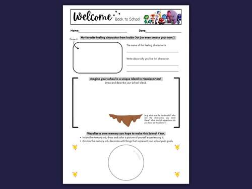 Inside Out 2 | Inside Out 2 Back to School Activity Worksheet | TPT
