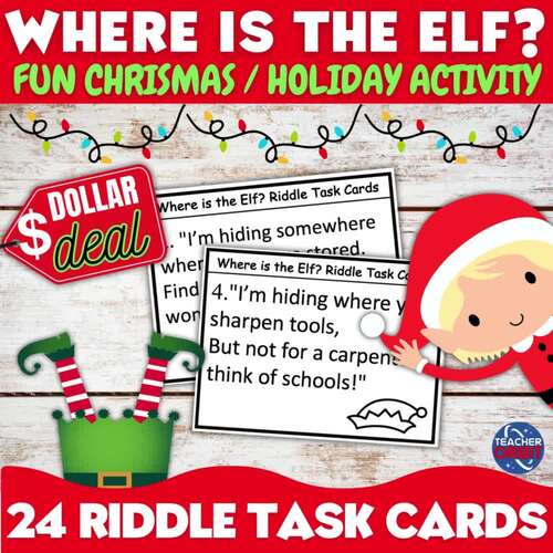 Fun Christmas Where is Elf Holiday Brain teasers Riddle Scoot Game ...