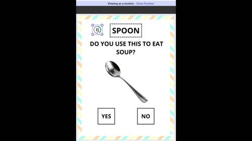 YES NO QUESTIONS: Objects | Autism Speech Therapy Visual Activities