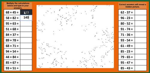 Mystery Digital Pixel Art NO PREP - Lion 2-digit Addition and Subtraction