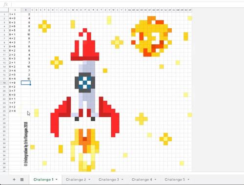 May the Fourth Pixel Art Math Magic Reveal Multiplication & Division