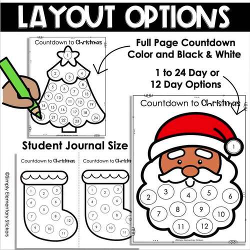 Countdown To Christmas Advent Calendar, 12 Days To Christmas, Santa ...