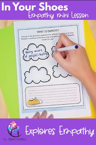 EMPATHY LESSON - IN YOUR SHOES | Counseling Activities | Counseling ...