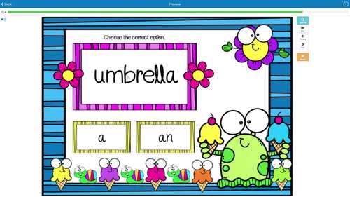 Spring Snails Determiners a or an Grammar Boom Cards™ by The British Kitty