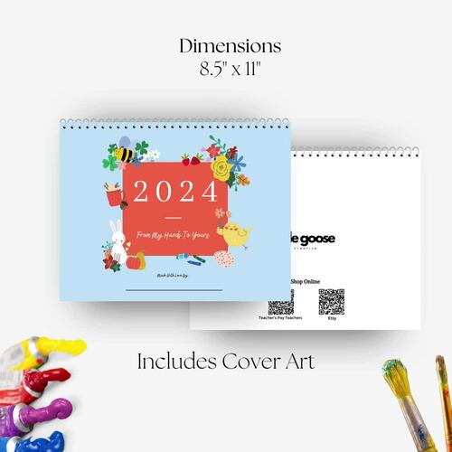 Printable 2024 Handprint Calendar | Student Made Gift For Parents