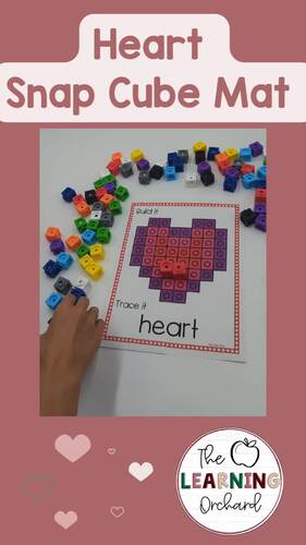 NO PREP Valentines Snap Cube Mats for February Fine Motor Skills