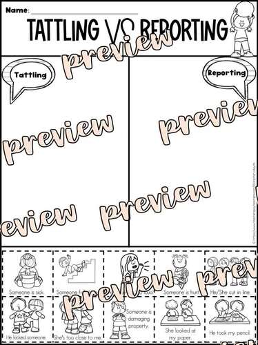 Tattling vs Reporting by Anh Huynh | TPT