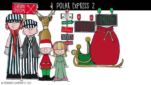 Polar Express clip art Set 2, Christmas clip art, Book Companion COMBO PACK