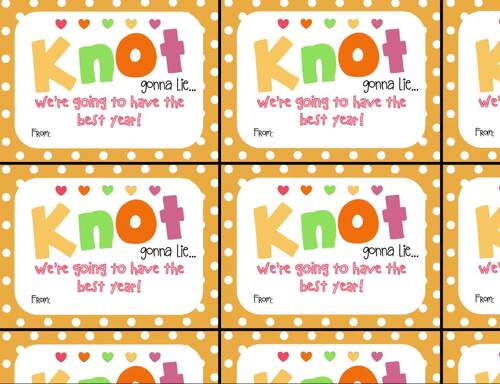 Friendship Bracelet Beginning of Year Gift Tag- KNOT gonna lie...We're ...