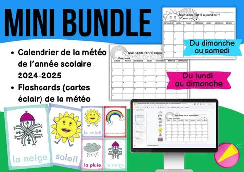 MINI BUNDLE | FLASHCARDS + CALENDRIER MÉTÉO 2024-2025 by Lea Tralala