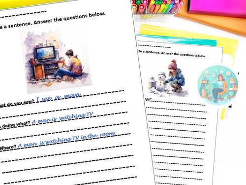 How to Write a Sentence worksheets with picture prompts (no prep)