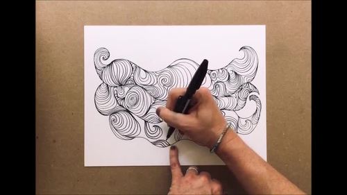 Wave Doodle Drawing Sheet + Video Instructions! Perfect 4 Virtual or F2F!