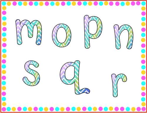 Printable Bulletin Board Large Alphabet Letters Wall Display, Chevron ...