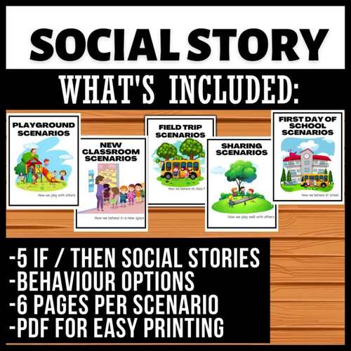 Back To School Social Story Scenarios Bundle - SEL Social Skills Activities